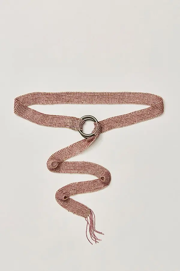 Free People Embellished Wrap Belt With Fringe Detail - Bubble Bath