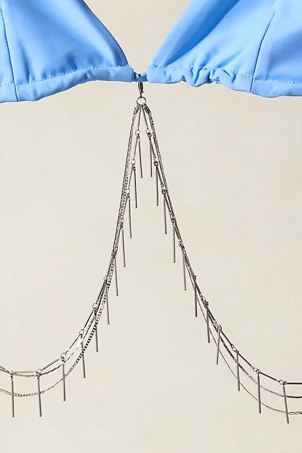 Free People Ronan Bikini Chain With Fringe Detail - Silver