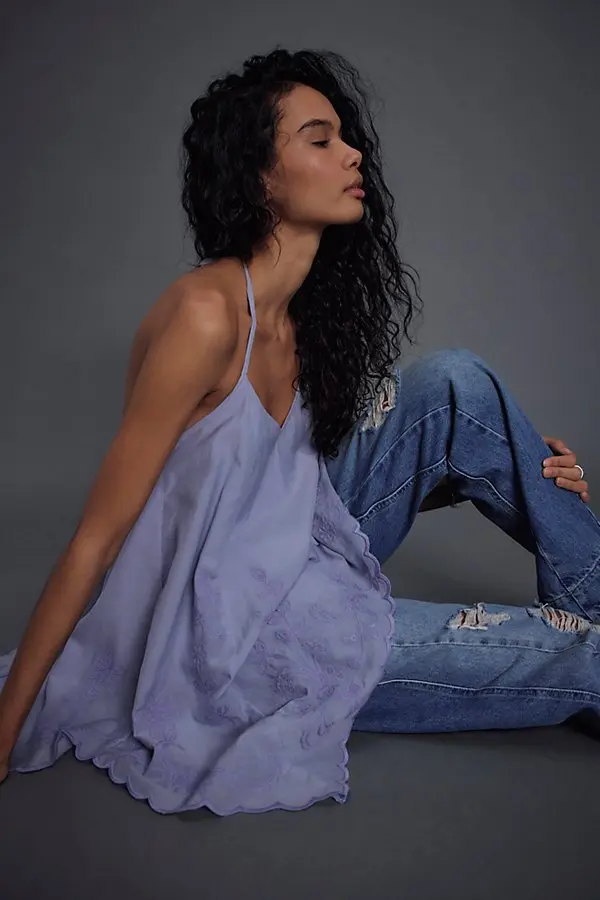 Free People Ophelia Embroidered Halter Tunic