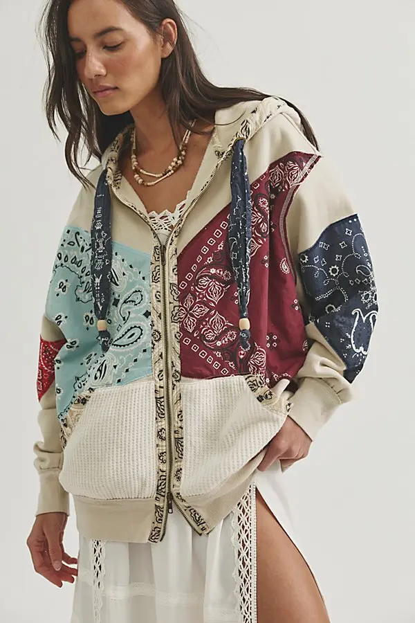 We The Free Patchwork Club Hoodie - Tea Combo