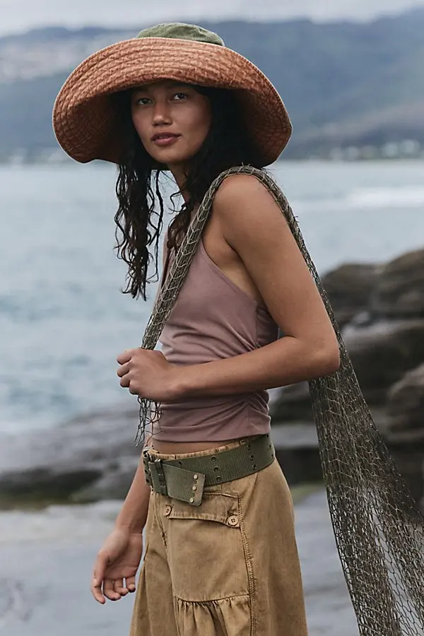 Free People Oversized Washed Bucket Hat - Neutral
