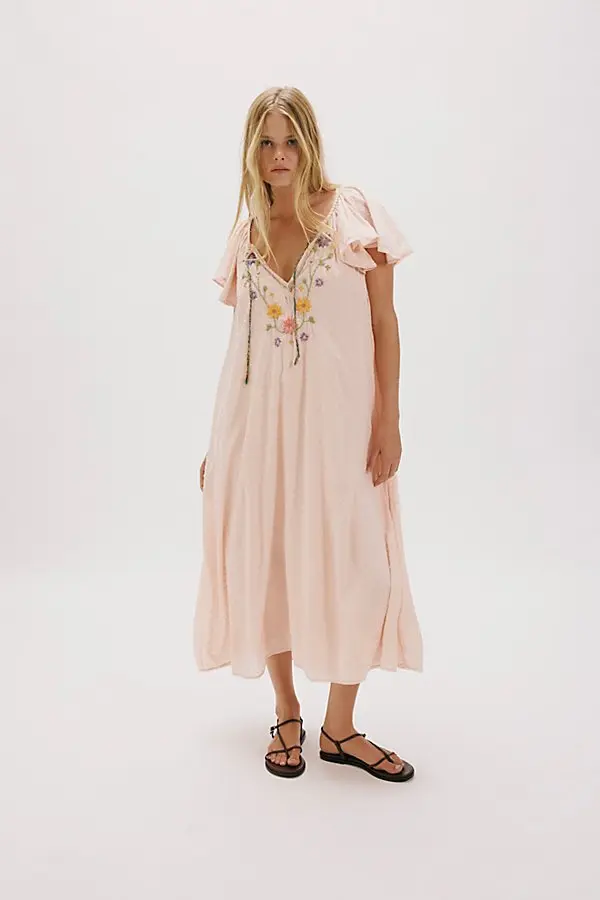 Free People Savannah Rose Midi Dress