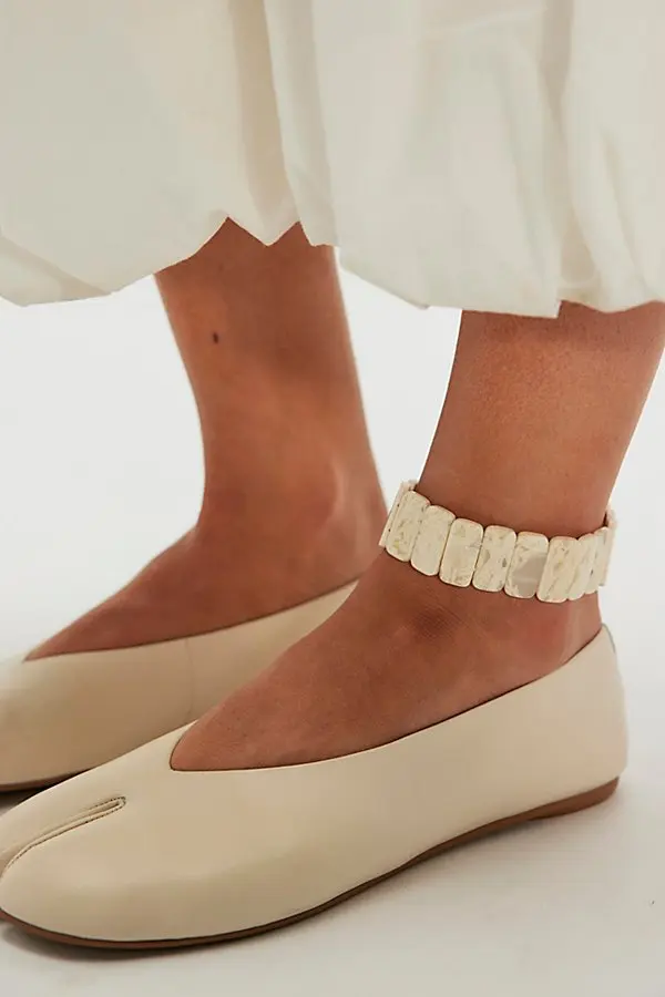 Free People Recon Stone Anklet With Marble Adornment - Ivory
