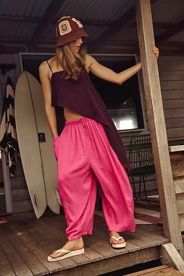 Free People Sandshell Linen Delia Top - Fudge