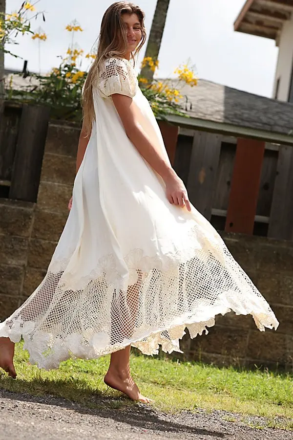 Free People Sun Dialed Embroidered Maxi Dress