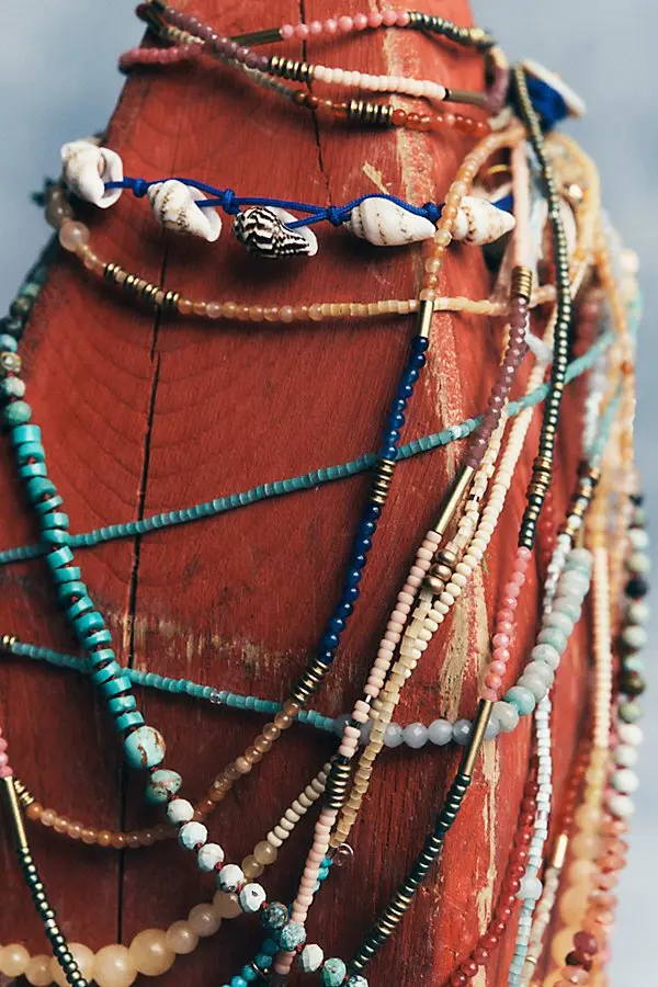 MEREDITH WATERSTRAAT Beaded Stone Necklace With Gold-plated Clasp - Rainbow