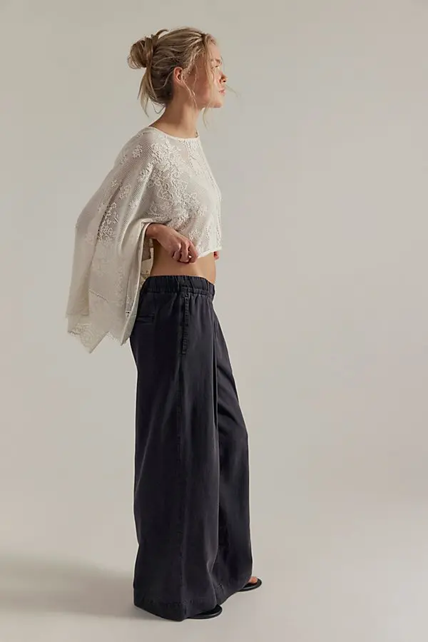 Free People Tidal Moon Low-rise Pull-on Pants - Black