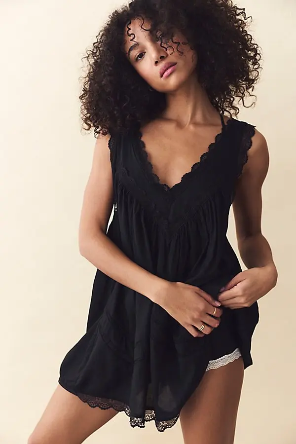 INTIMATELY Soft Launch Mini Slip Dress - Black
