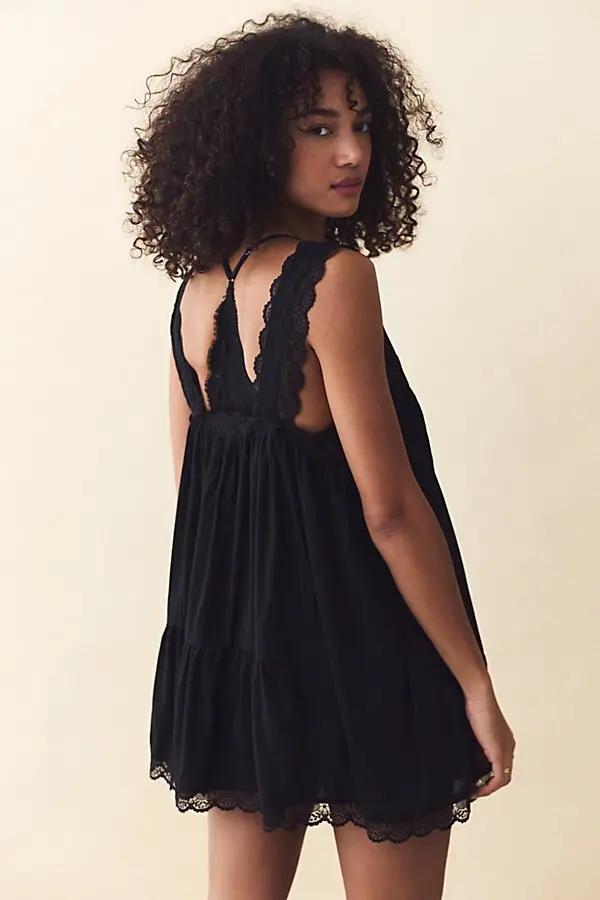 INTIMATELY Soft Launch Mini Slip Dress - Black