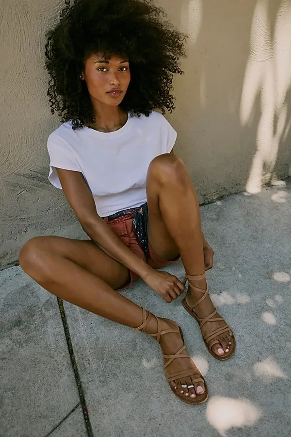 FP COLLECTION Suede Wrap Sandals