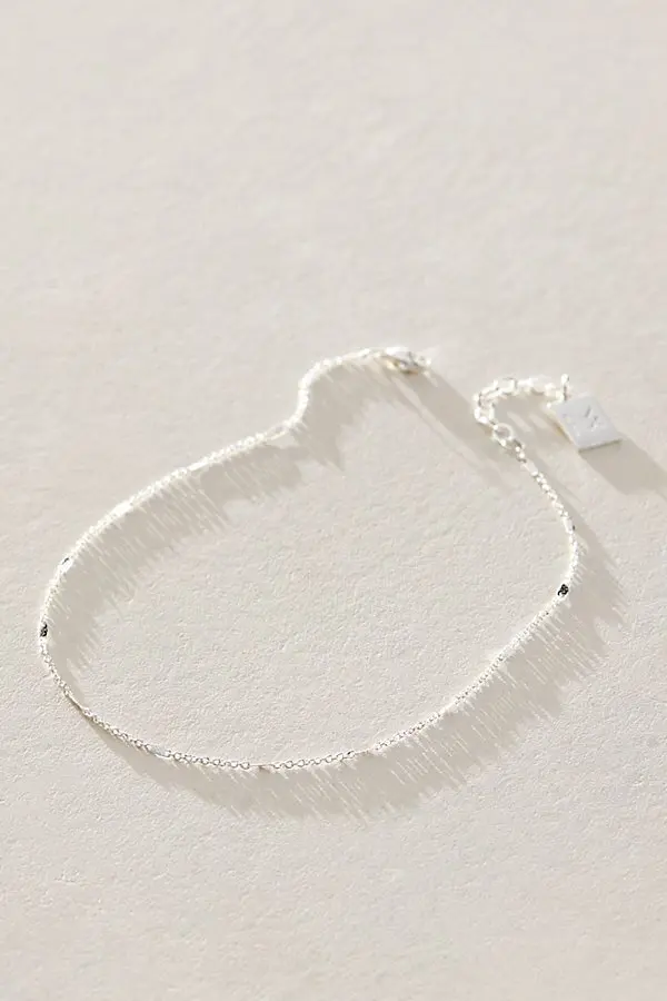 MIRANDA FRYE Delicate Satellite Pendant Anklet - Silver