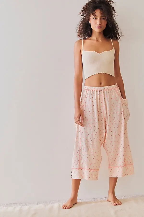 INTIMATELY Cropped Harem Pants With Bow Detail - Ivory