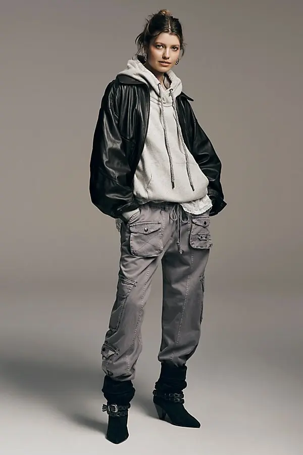 We The Free Desert Moon Leather Bomber Jacket