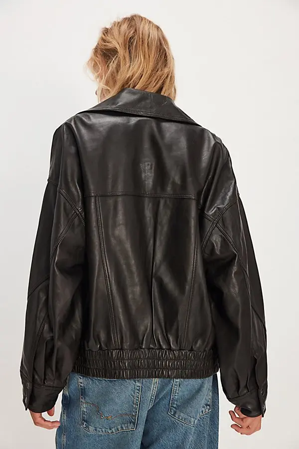 We The Free Desert Moon Leather Bomber Jacket