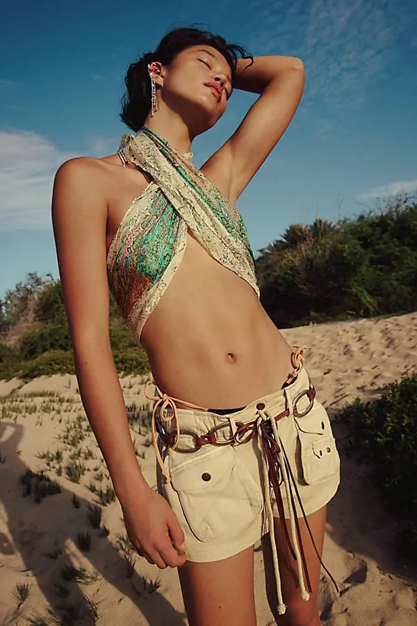 Free People Leather Wrap Belt With Metal Rings - Espresso
