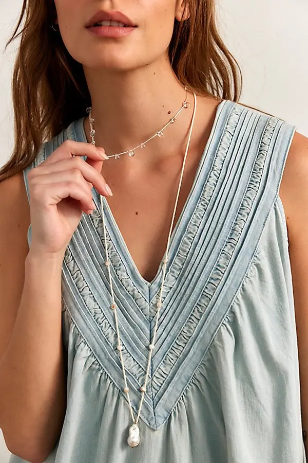 Free People Dewdrop Necklace - Clear