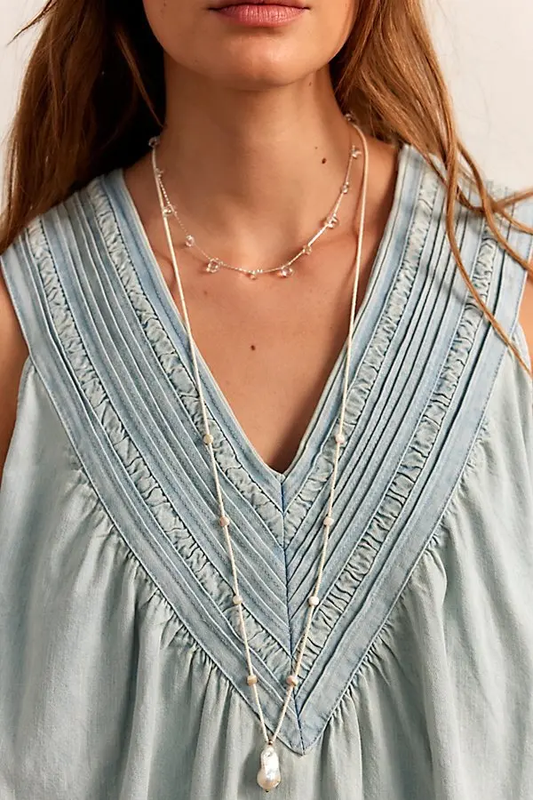 Free People Dewdrop Necklace - Clear
