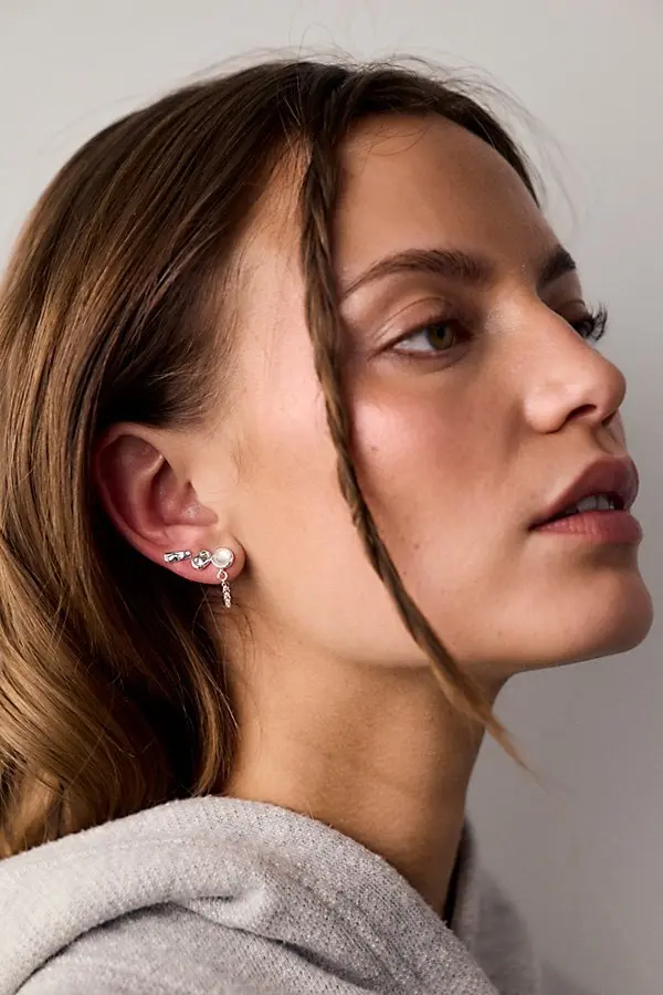 Free People Dewdrop Stud Earring Pack - Clear