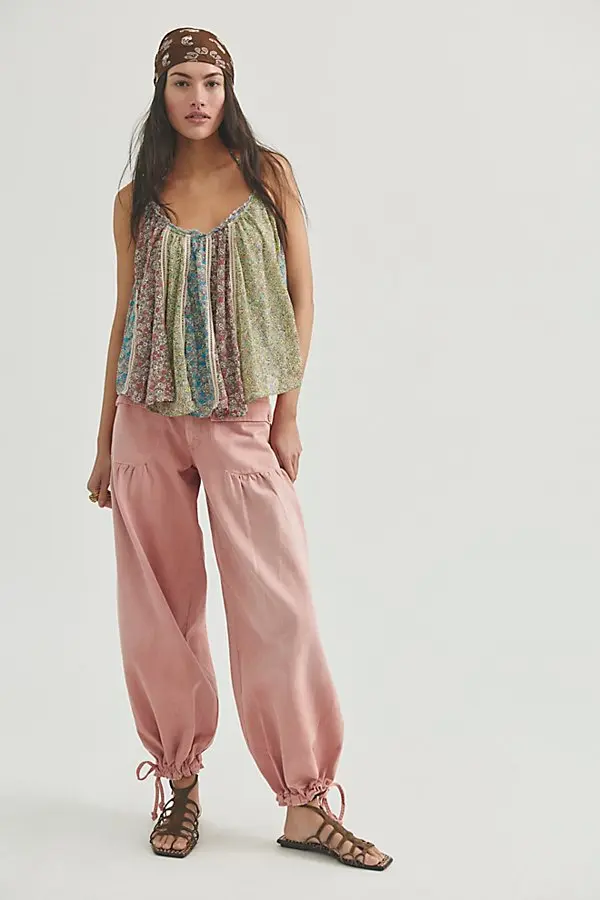 Free People Costa Printed Halter Neck Tank Top - Candy Combo