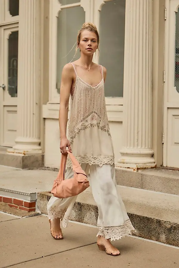 INTIMATELY Embellished Slip Mini Dress - Tea