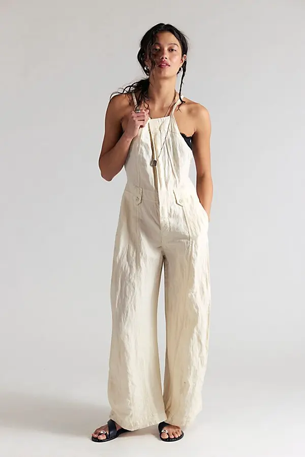 Free People Sylvia Barrel One-piece Jumpsuit - Tea