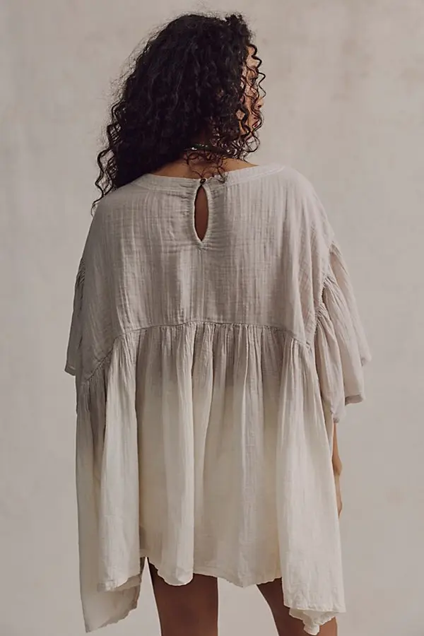 We The Free Gauzy Cotton Peplum Top