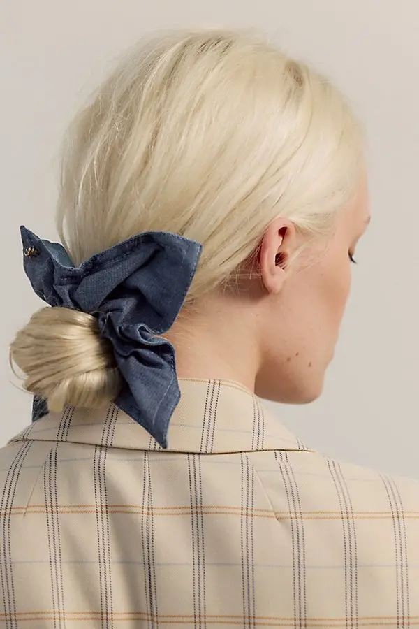 Lele Sadoughi Oversized Double Face Scrunchie - Denim