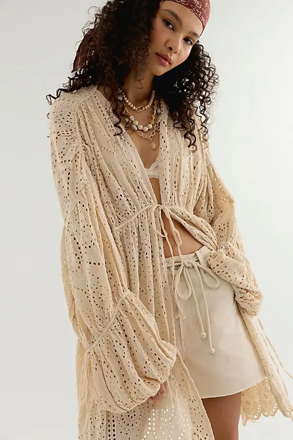 Free People Juliet Cutwork Duster Top