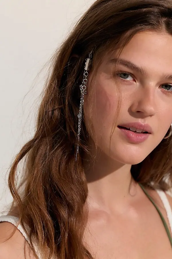 Free People Elin Braid In Hair Clip With Charms - Abalone