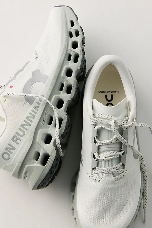 On Cloudmonster 3 Running Sneakers - Ivory/tin
