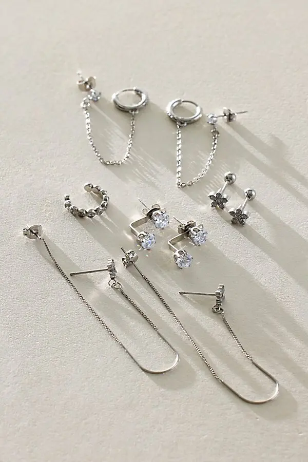 Free People Maison Stainless Steel Stud Pack - Silver