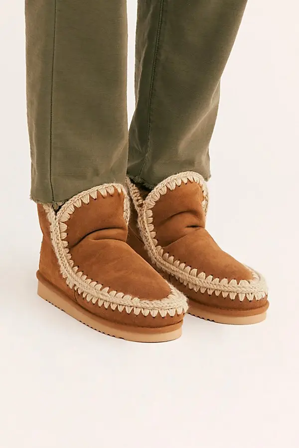 Mou Glacier Sheepskin Ankle Boots
