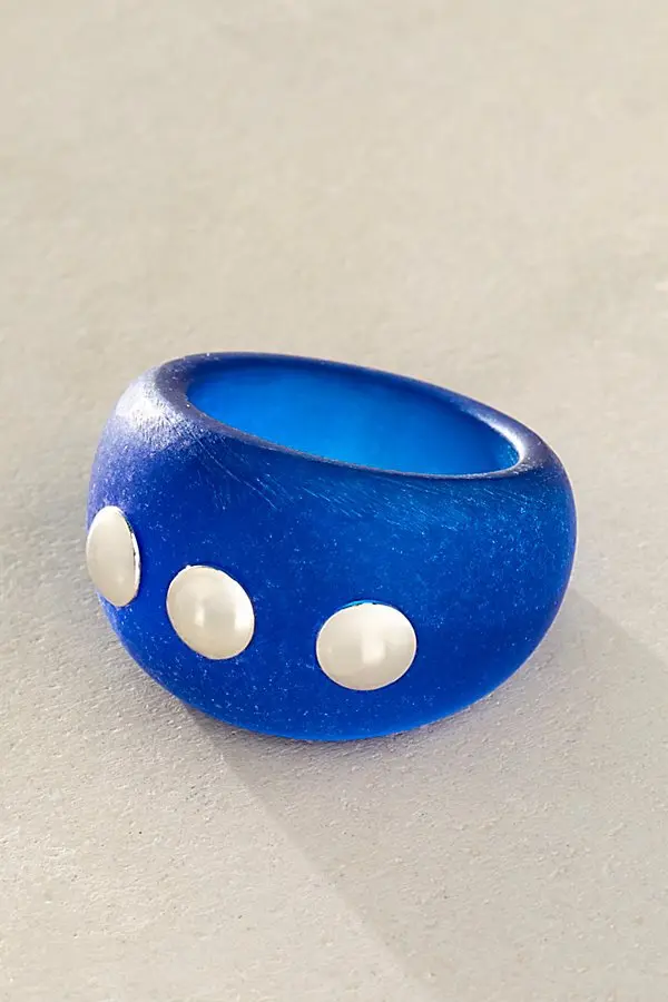 Free People Marlowe Resin Ring At - Navy
