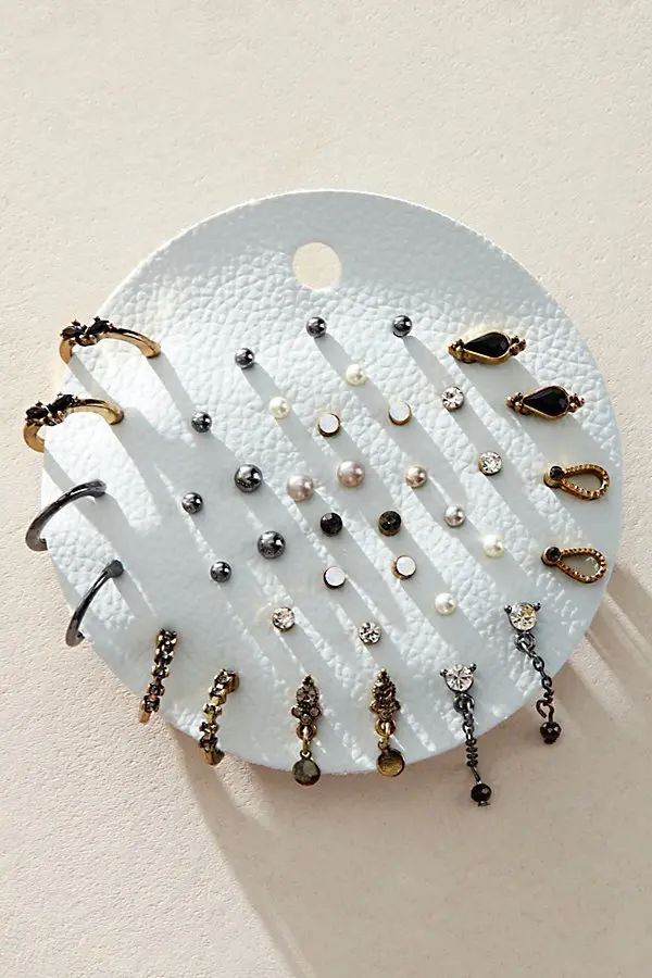 Free People Teeny Tiny Mega Stud Earring Set - Jet