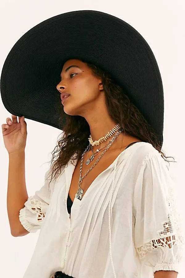 Free People Shady Character Packable Wide Brim Straw Sun Hat