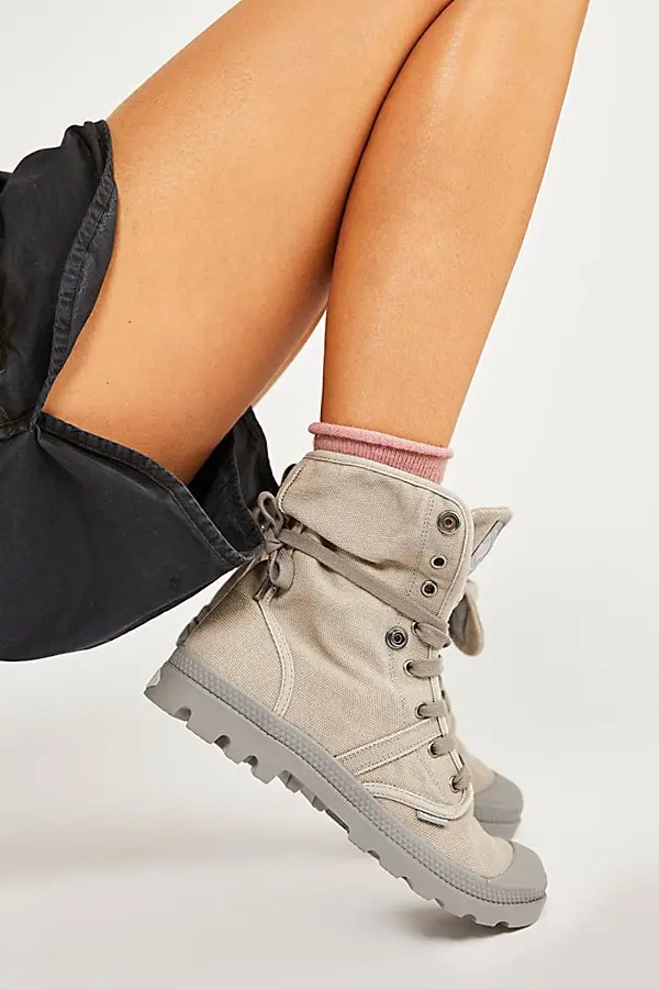 PALLADIUM Baggy High-top Lace-up Boots - Titanium