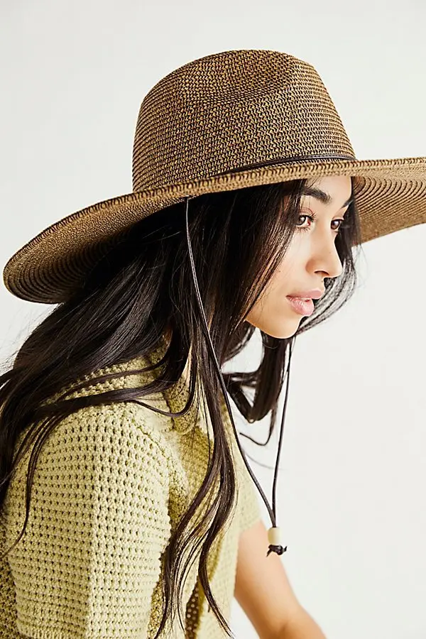 Free People Arizona Packable Wide Brim Hat - Mixed Coffee