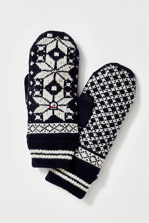 HESTRA Isvik Knitted Mittens - Navy