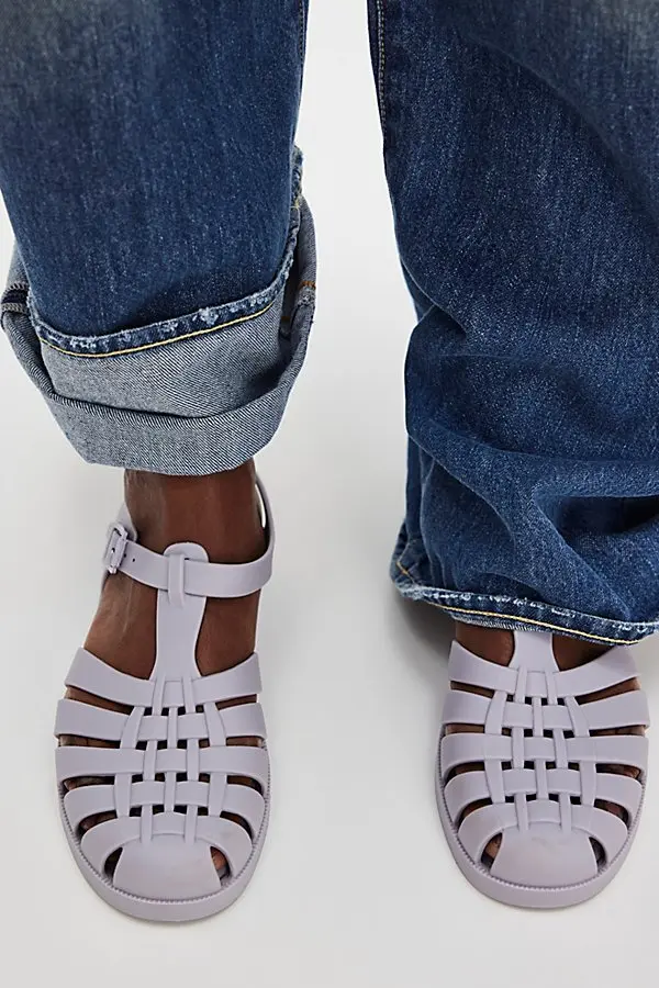 Melissa Fisherman Jelly Sandals With Adjustable Ankle Strap - Periwinkle