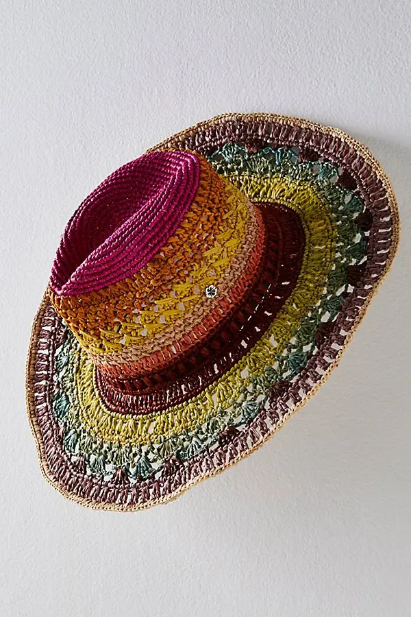 Free People Arlet Rainbow Crochet Hat - Multicolor