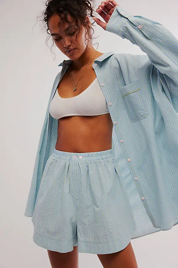 INTIMATELY Cloud Nine Seersucker Boxers - Mint Combo