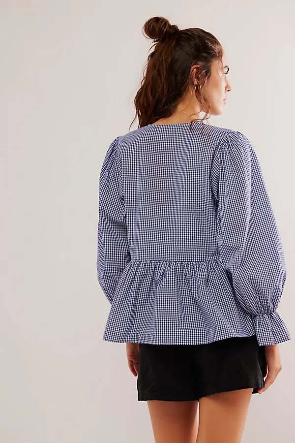 NIGEL PRESTON Poplin Cinched Top