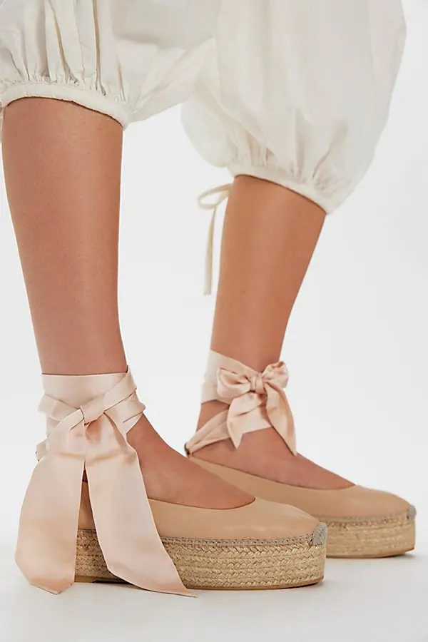 FP COLLECTION Starboard Wrap Espadrilles - Light Tan