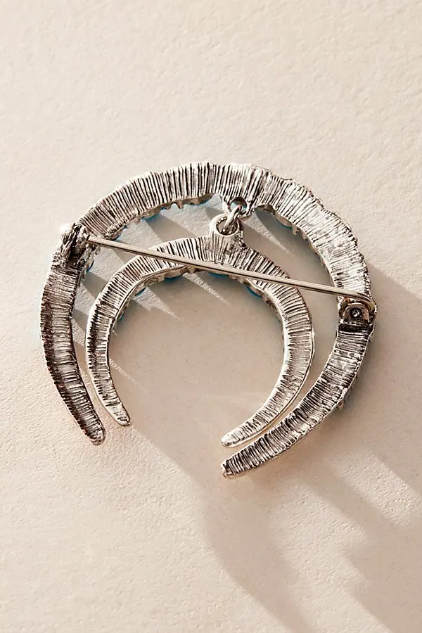 Free People Horseshoe Brooch With Stone Detailing
