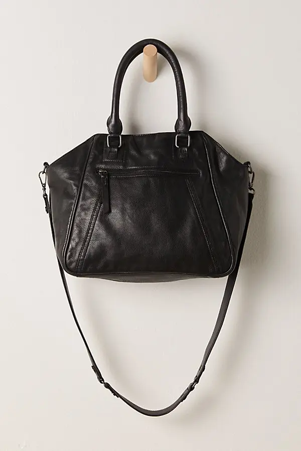 Free People Leila Leather Tote - Black