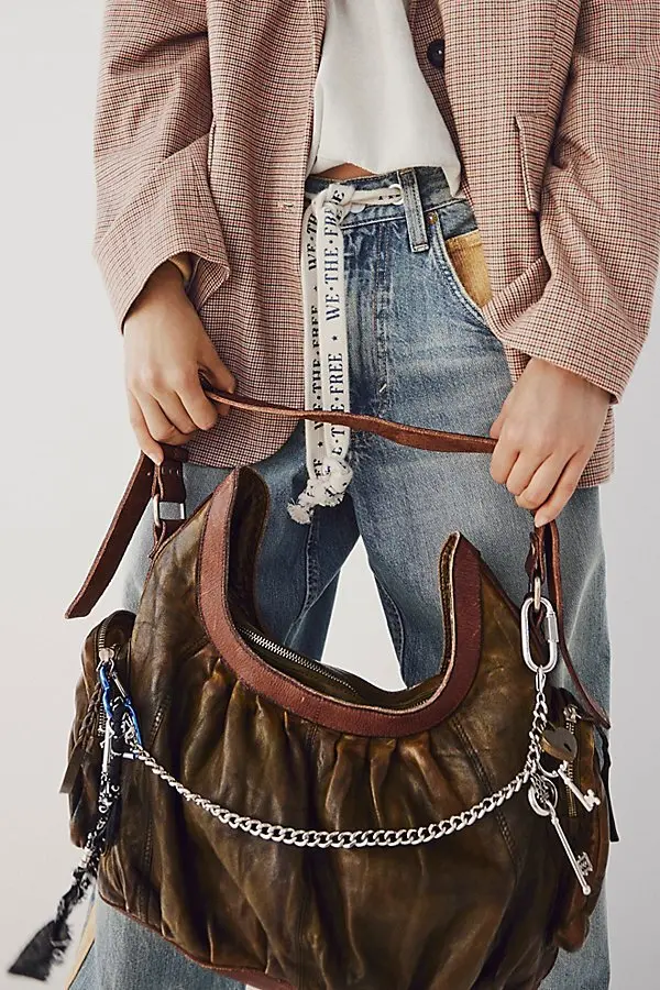 We The Free Hattie Hardware Shoulder Bag - Olive