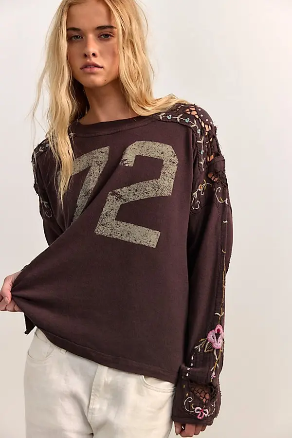 We The Free Lilith Embroidered Long Sleeve Tee