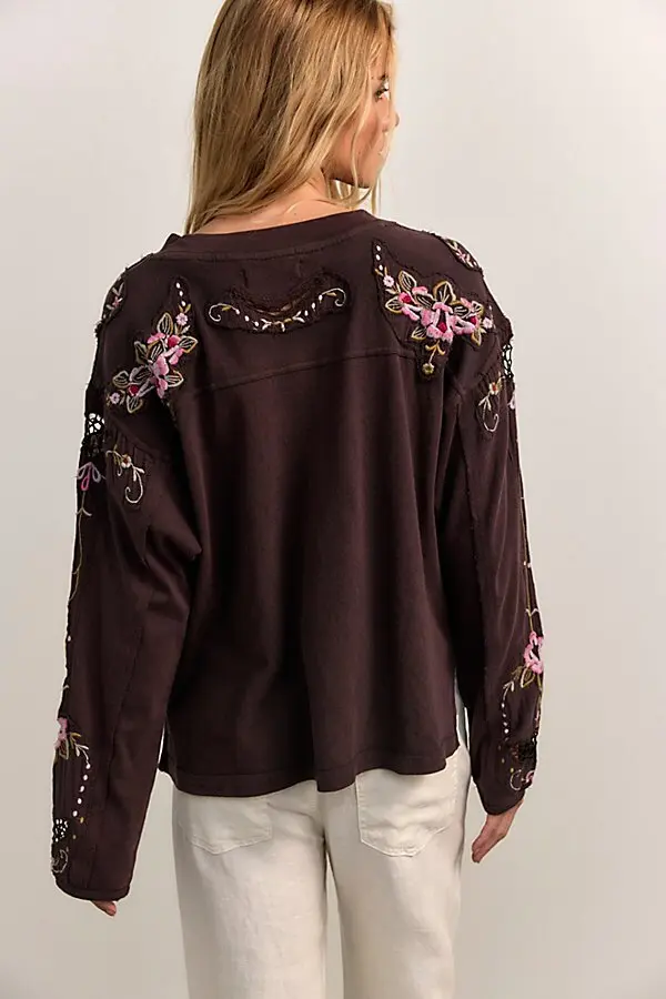 We The Free Lilith Embroidered Long Sleeve Tee