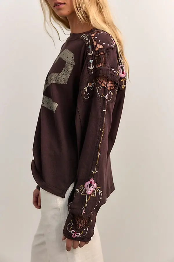 We The Free Lilith Embroidered Long Sleeve Tee