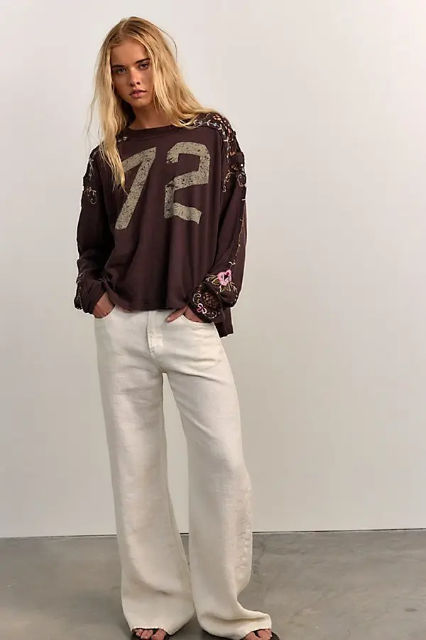 We The Free Lilith Embroidered Long Sleeve Tee